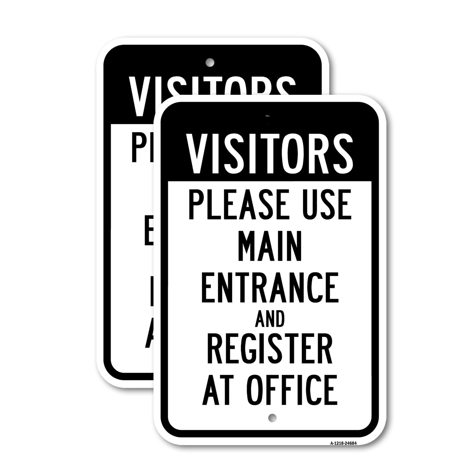 (2 Pack) Visitors Please Use Main Entrance And Register At | 12" X 18 ...