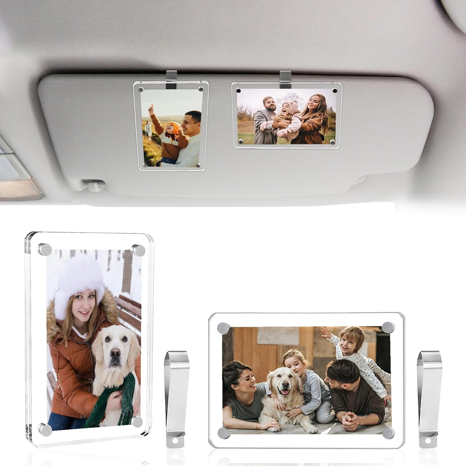 2 Pack Visor Photo Clip, Visor Clip Photo Frame, Picture Holder ...