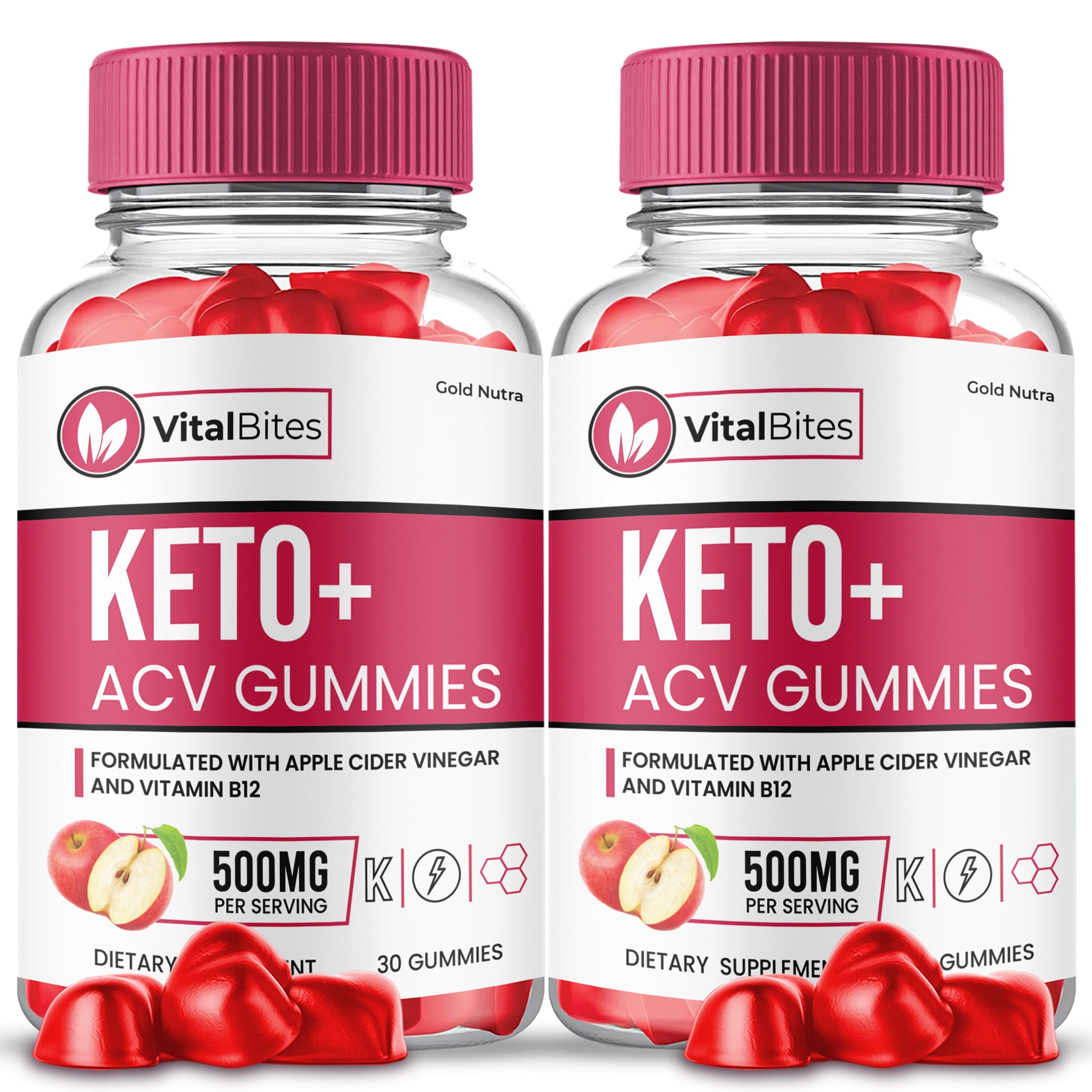 (2 Pack) Vital Bites ACV Gummies, VitalBites Keto + ACV Gummies ...