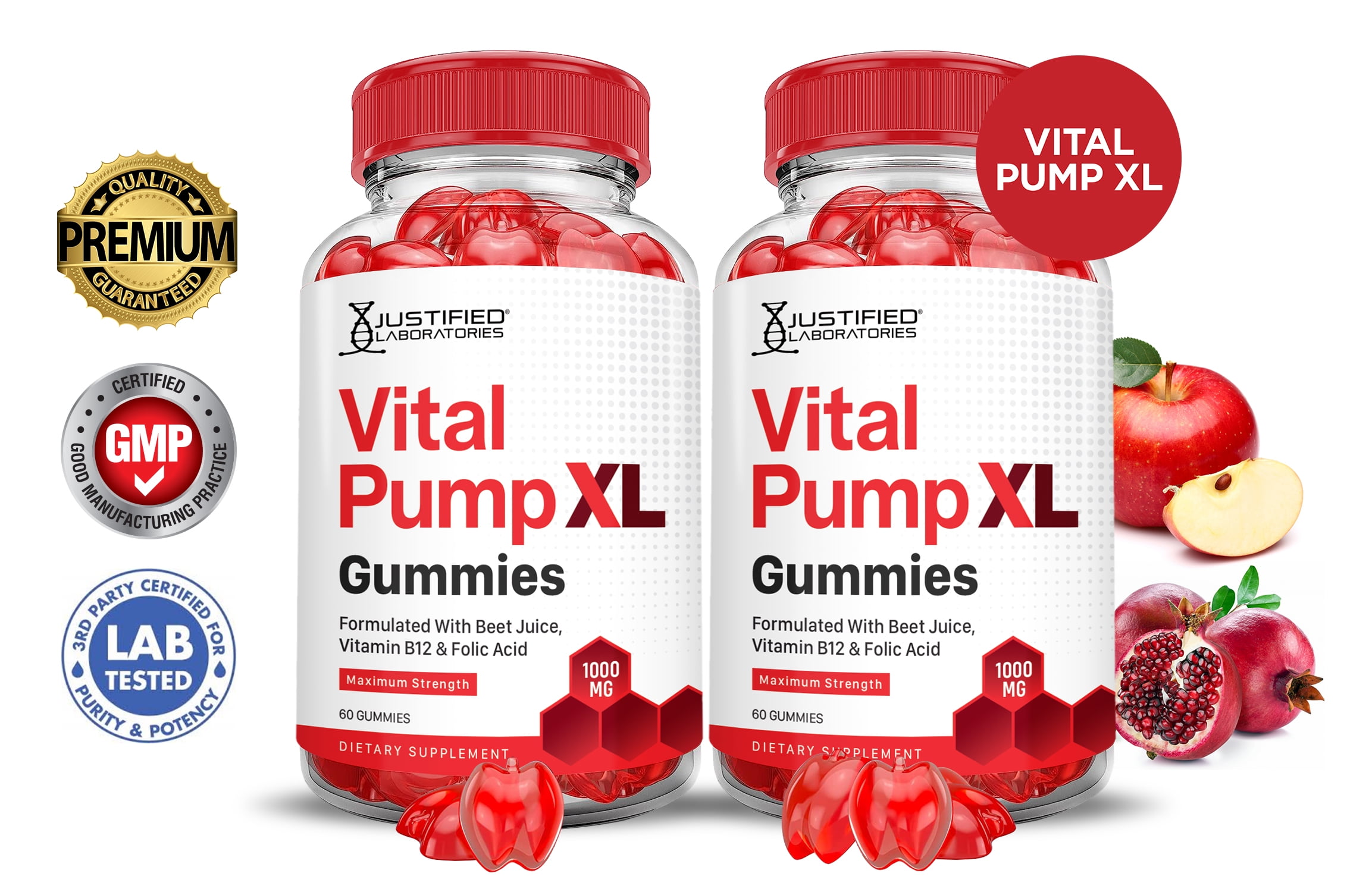 (2 Pack) Vital Pump XL Performance Gummies 1000MG Advanced Formula ...