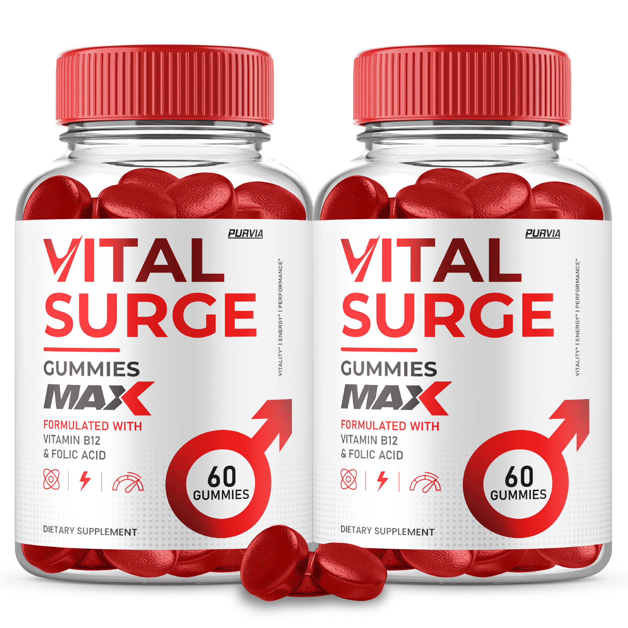 (2 Pack) Vital Surge Gummies, Vitalsurge Vitamin Supplement Gummies ...