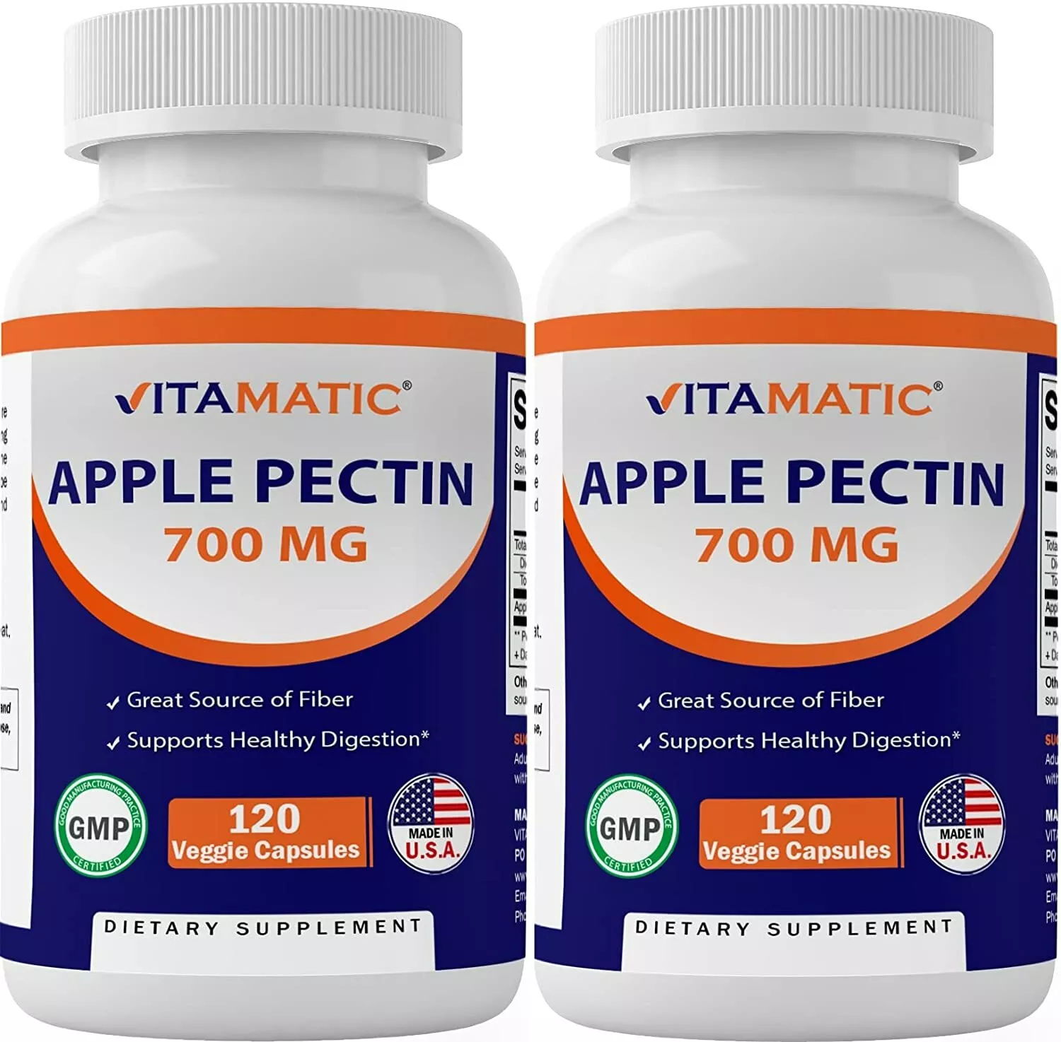 2_Pack_Vitamatic_Apple_Pectin_700_Mg_120_Vegetarian_Vegetarian_Capsules ...