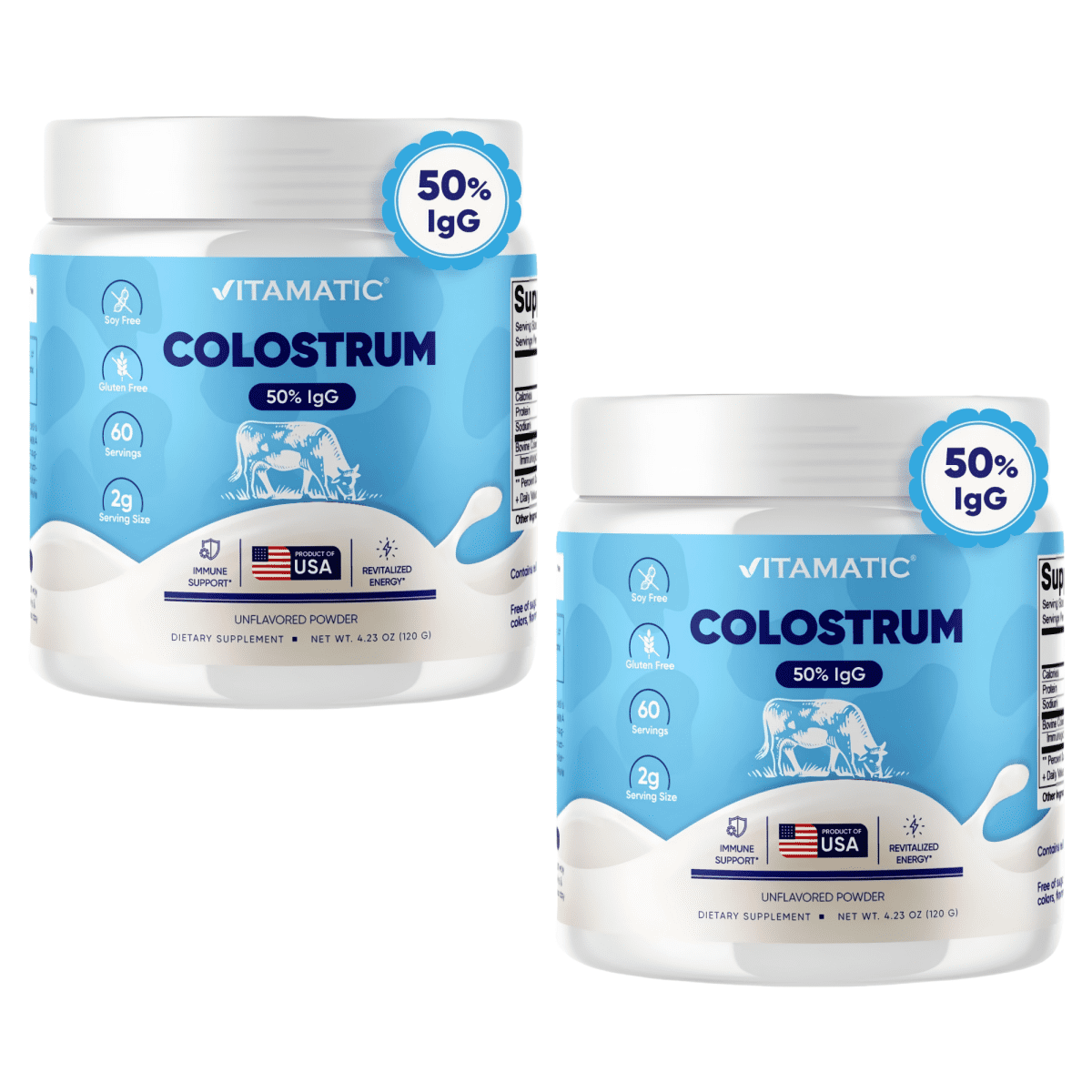 2 Pack Vitamatic Colostrum 50% IGG - Walmart.com