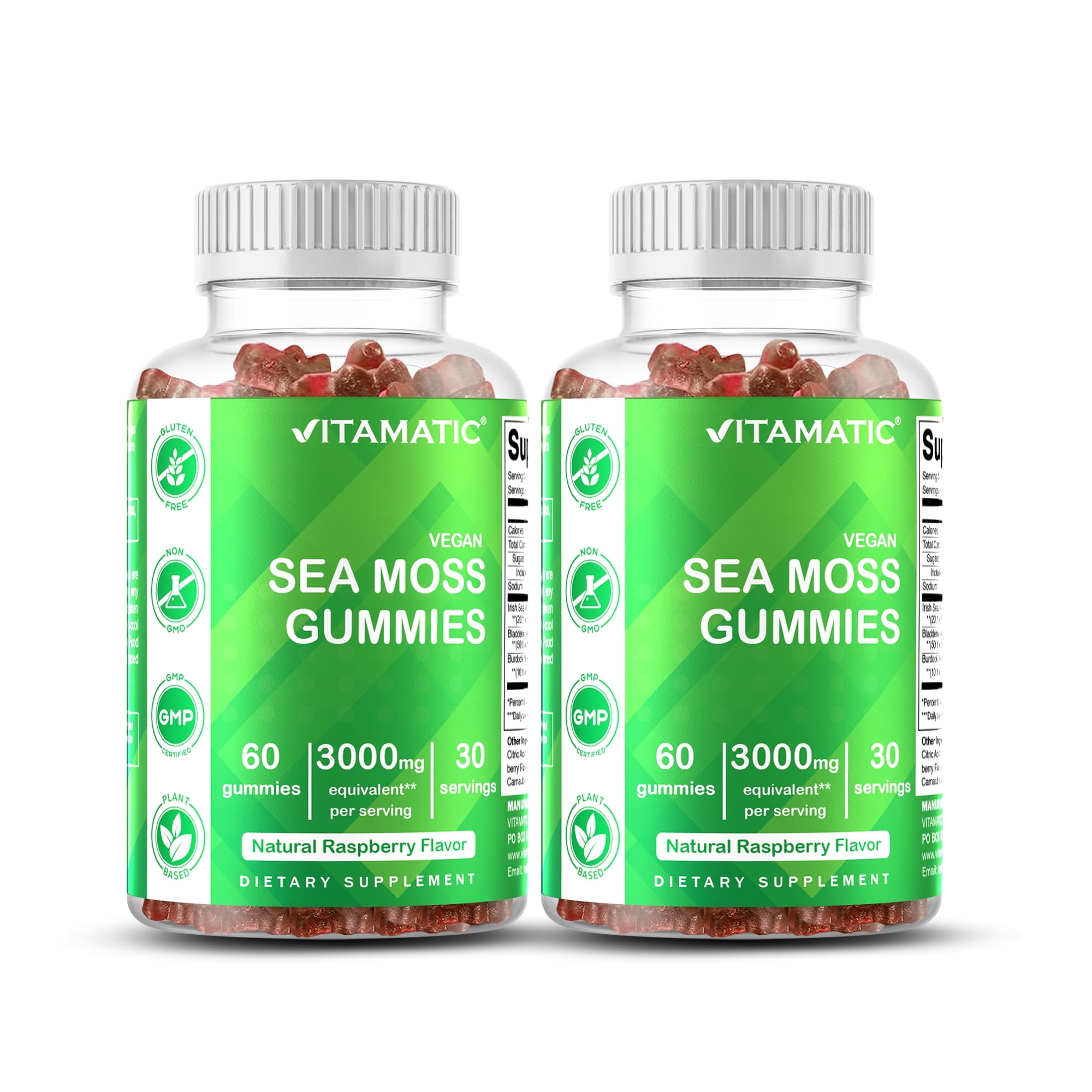 Vitamatic Irish Sea Moss Gummies 3000 mg Vegan 60 Gummies with ...