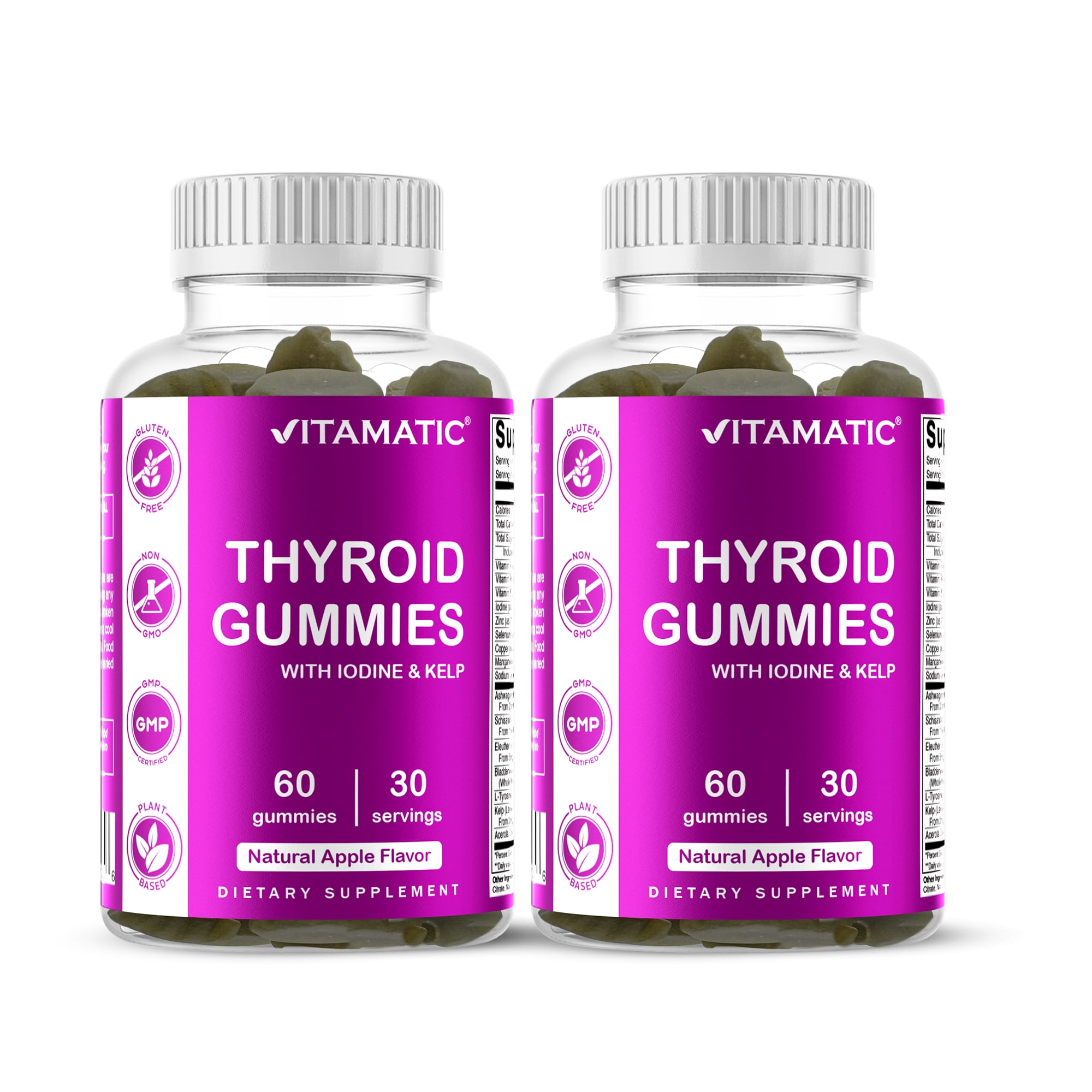 Vitamatic, Vegan Thyroid Support Gummies, 60 Count, Iodine & Kelp ...