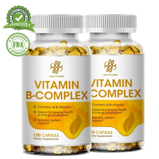 (2 Pack)Vitamin B Complex Capsules,Support Immune & Energy,120 Softgels ...