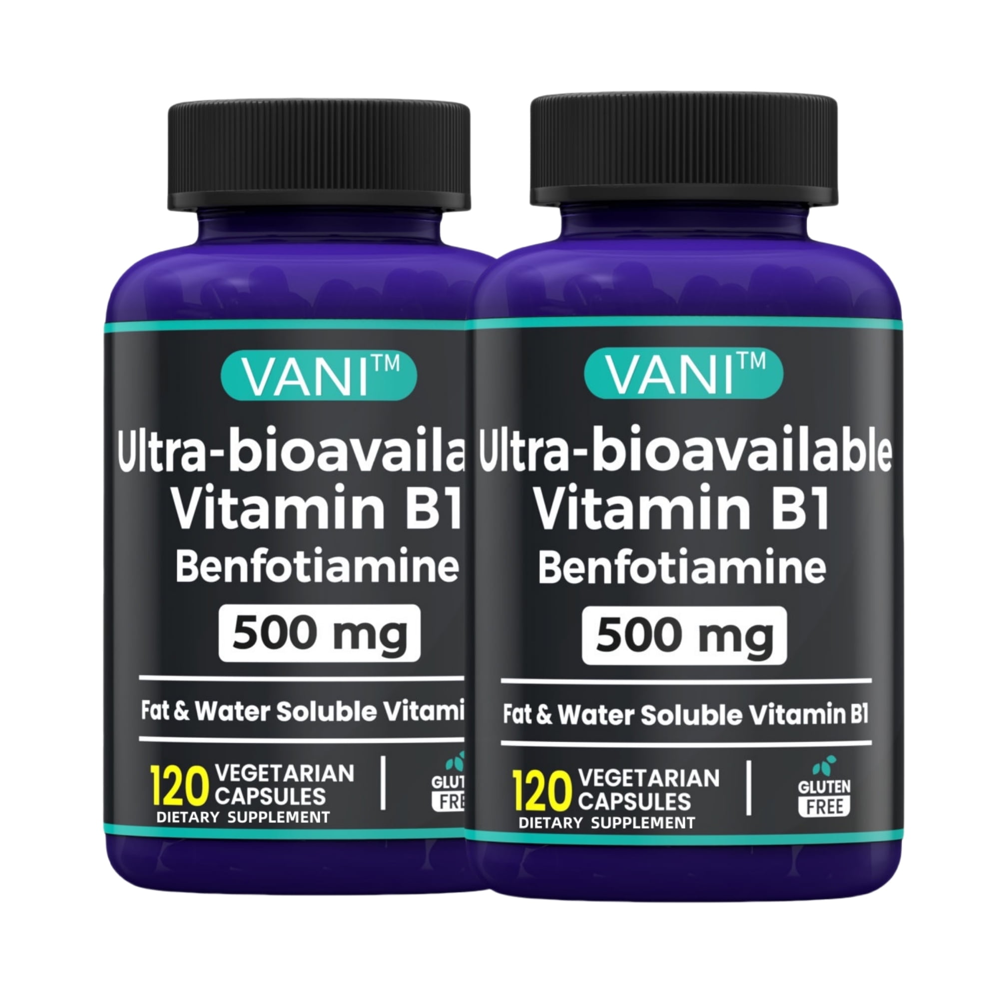 （2 Pack）Vitamin B1 500mg with Benfotiamine, 120* Capsules – Fat & Water ...