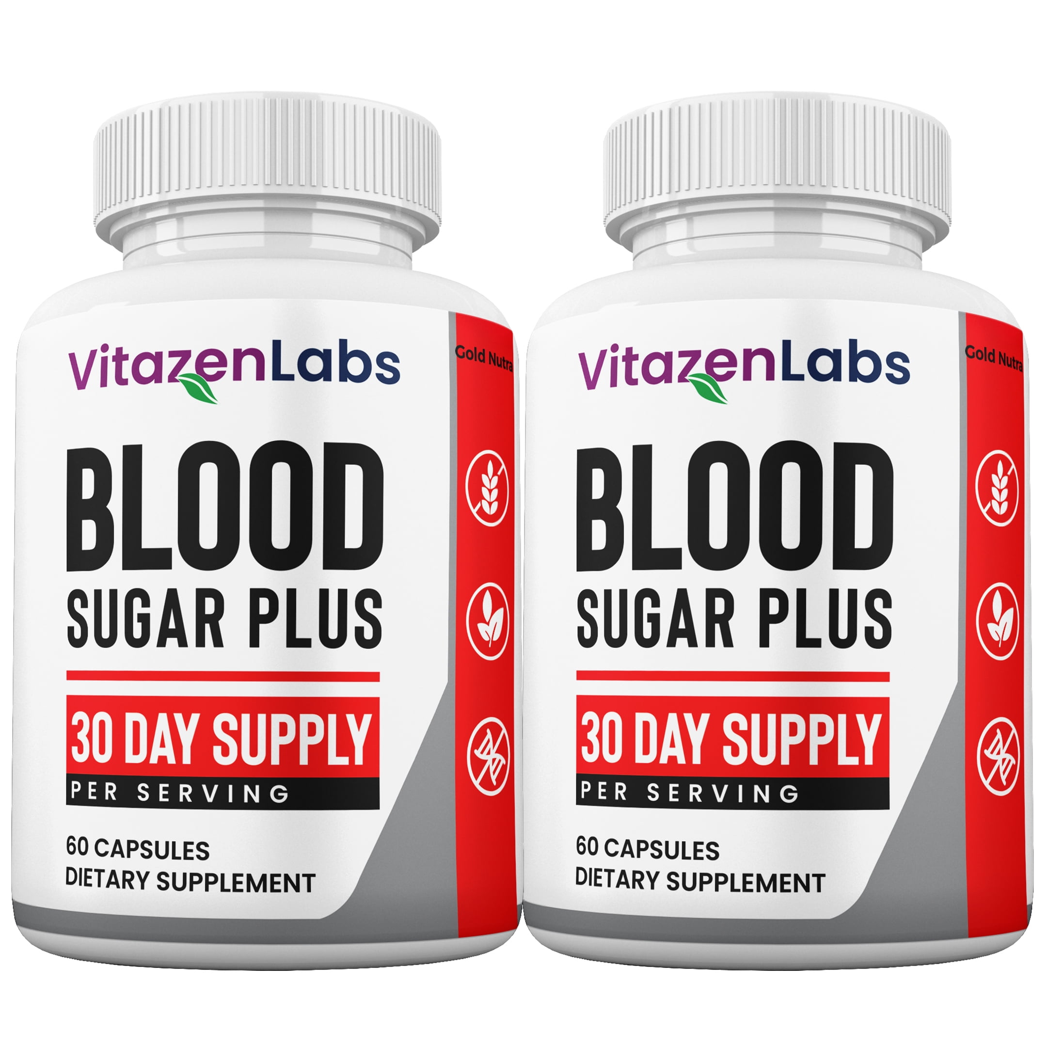 (2 Pack) VitazenLabs Blood Sugar Plus Capsules, Official Capsules ...