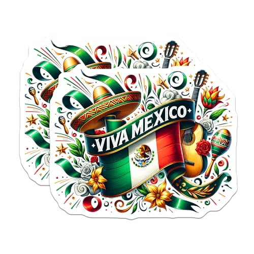 (2 Pack) Viva Mexico Magnets - Mexican Pride - Colorful Mexican ...