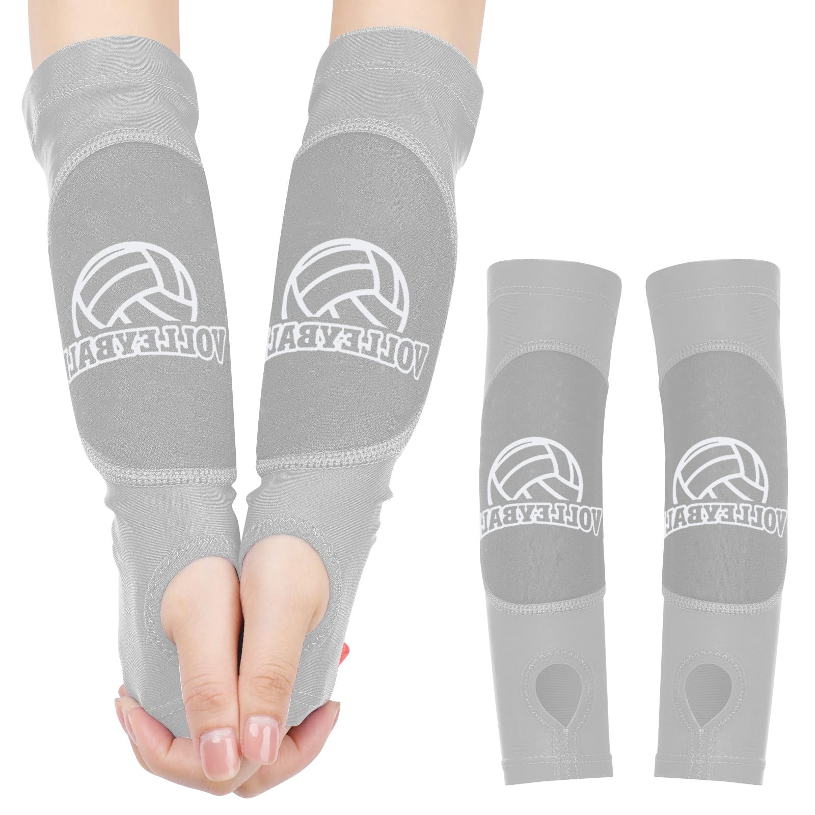 2-Pack Volleyball Arm Sleeves with Thumbholes - Breathable Forearm ...