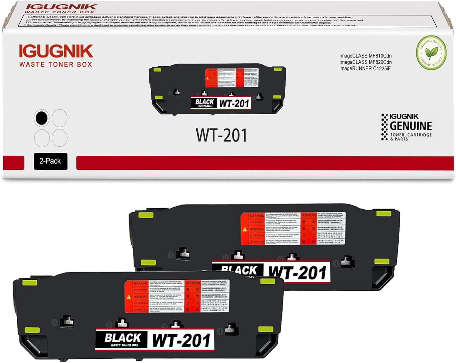 2-Pack WT-201(WT-A3,FM0-0015-000,FM0-0015-010) High Yield Black Waste ...