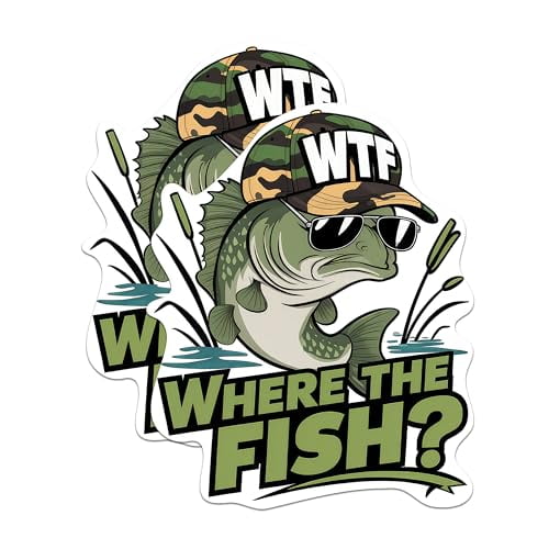 (2 Pack) WTF Where The Fish? Stickers - Fisherman Angler Fisher - Love ...