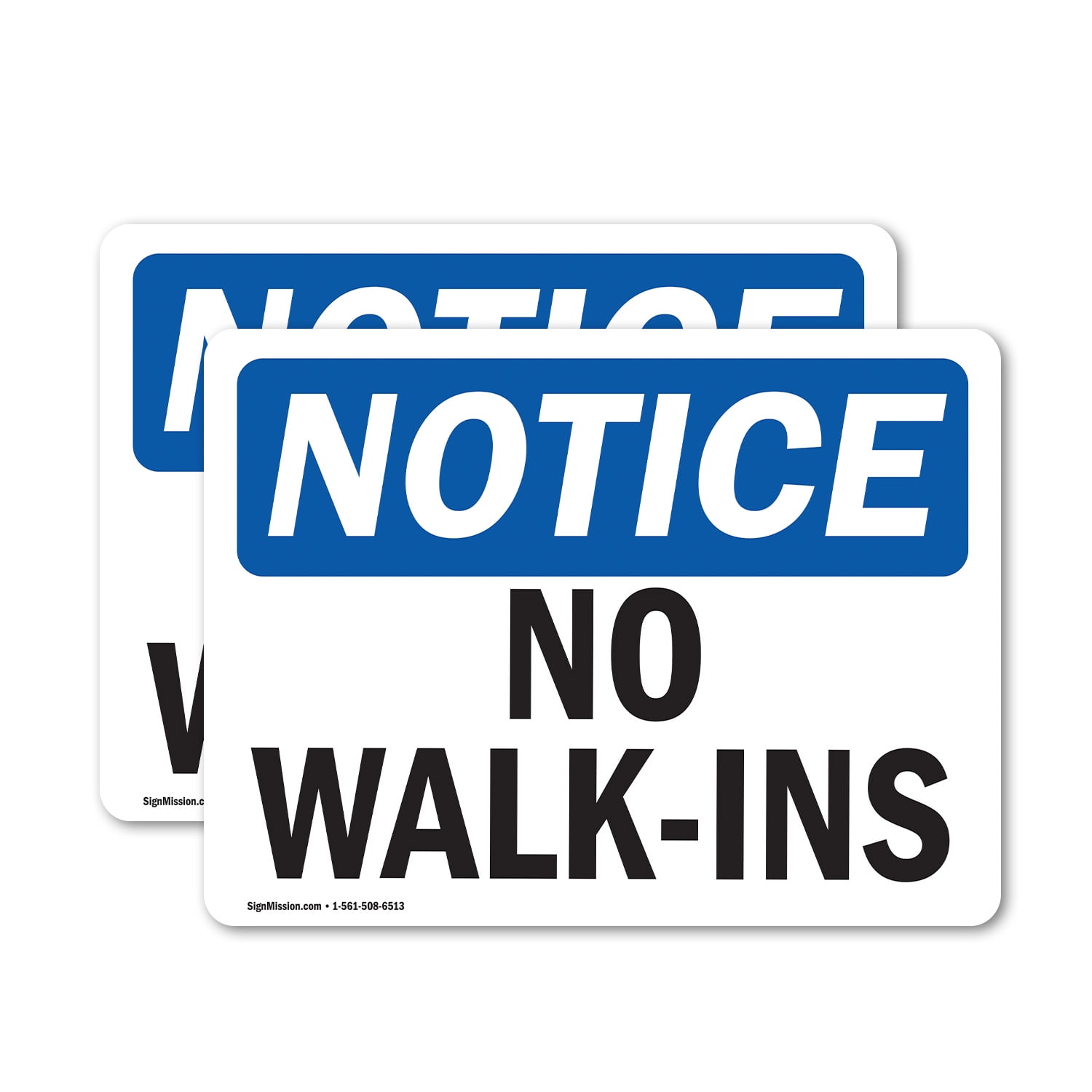 (2 Pack) No Walk-Ins OSHA Notice Sign 18 Inch X 12 Inch Vinyl Label ...