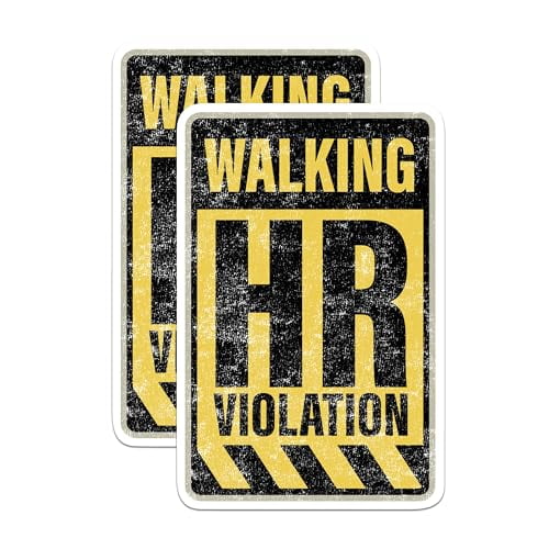 (2 Pack) Walking HR Violation Stickers - Funny Human Resources ...