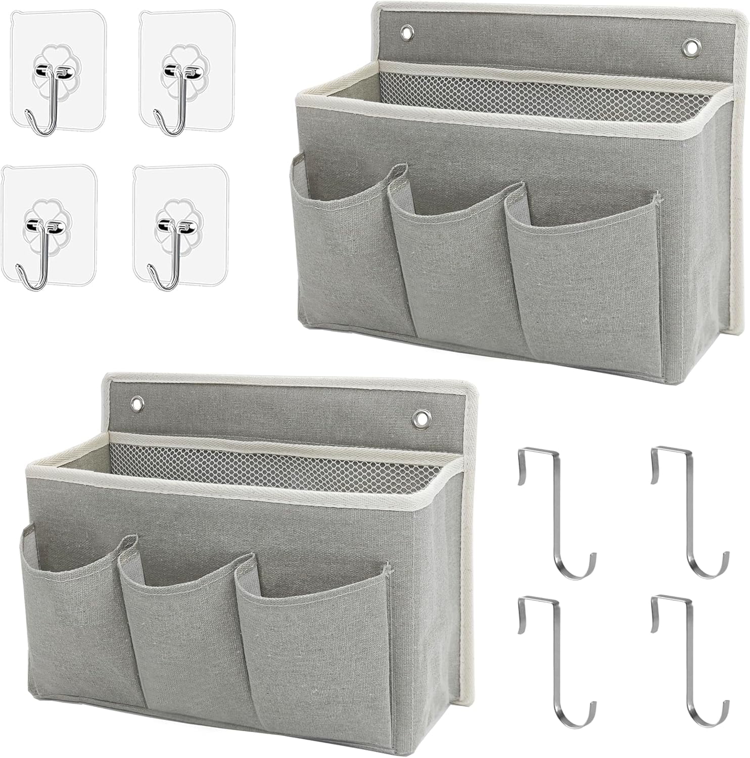 2-Pack Wall Hanging Organizer Bag/Hanging Baskets with Large Mesh ...