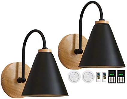 2-Pack Wall Light Bedside Lamp,Led Remote Control Battery Operated ...