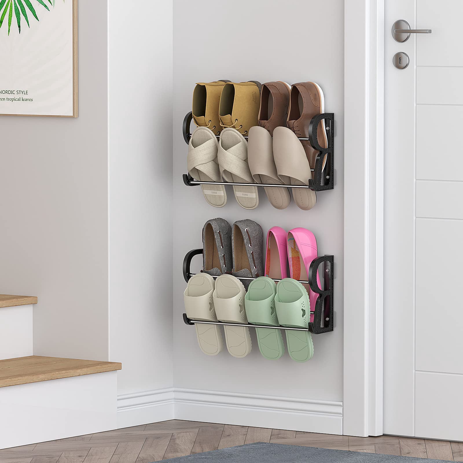 2 Pack Wall Mount Hanging Shoe Rack Storage Organizer for Camper and RV ...