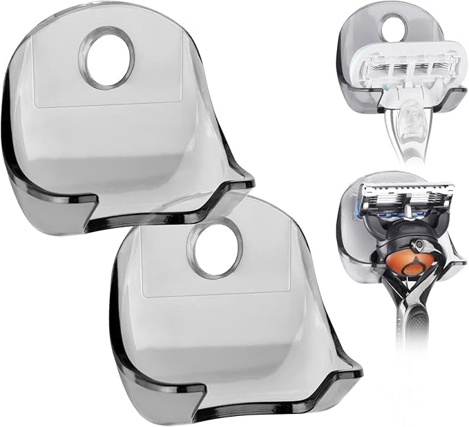 2 Pack Wall Mount Razor Holder for Shower Wall, Self Adhesive Shaver ...