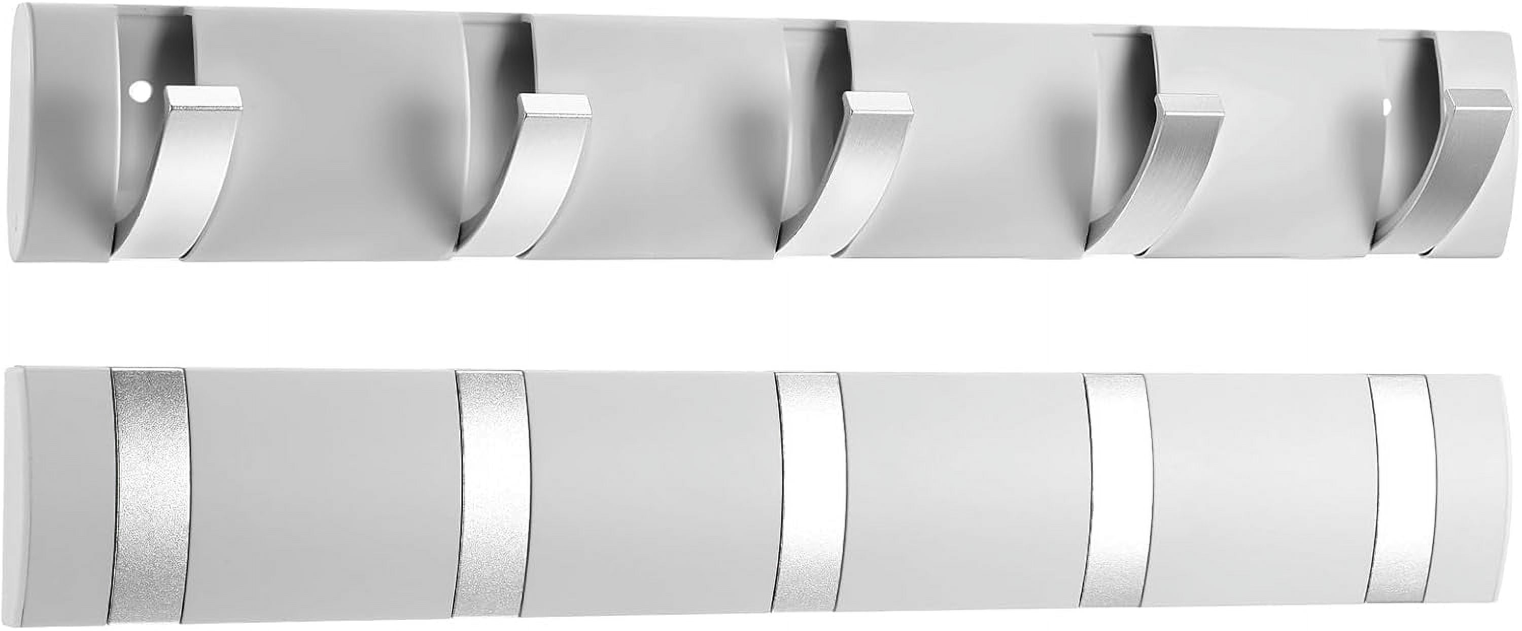 2 Pack Wall Mounted Coat Rack, Floating Rack with Retractable Hooks ...