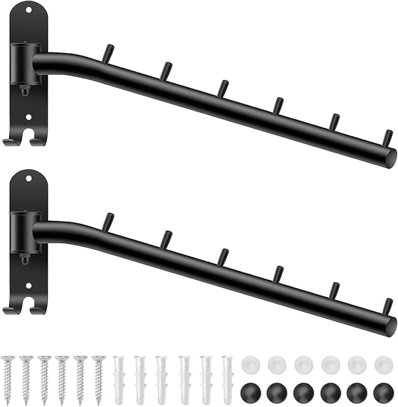 2-Pack Wall Mounted Folding Clothes Hanger Rack, Stainless Steel ...