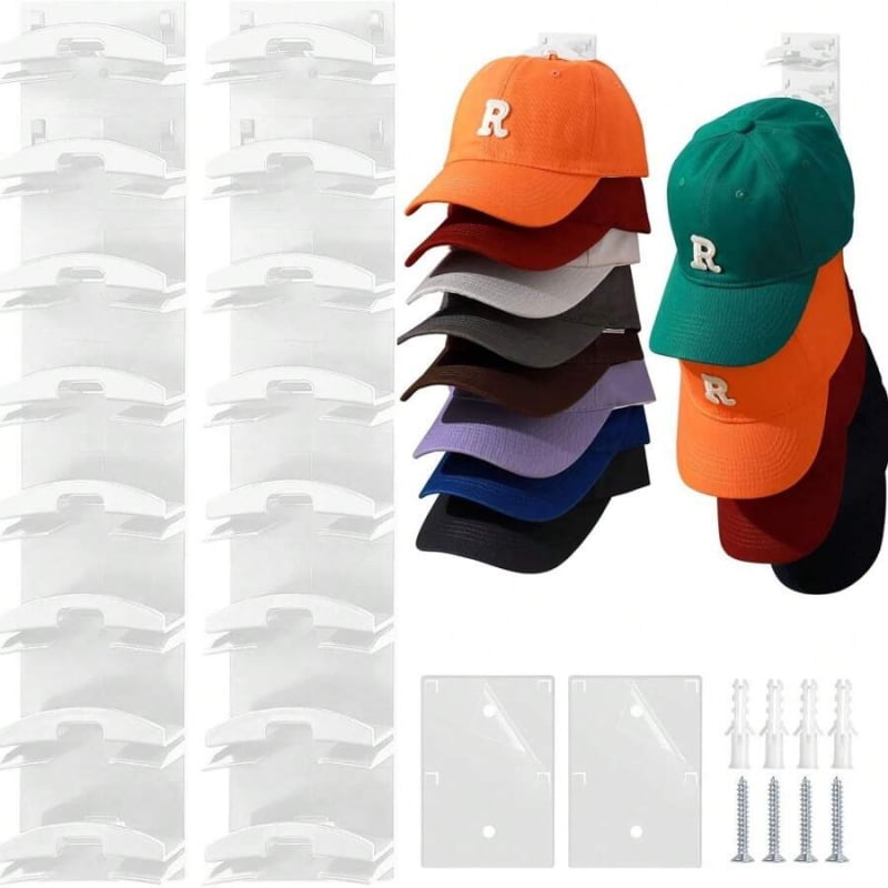 🧢 【2-Pack Wall-Mounted Hat Organizer】– Display & Protect Your Caps in ...