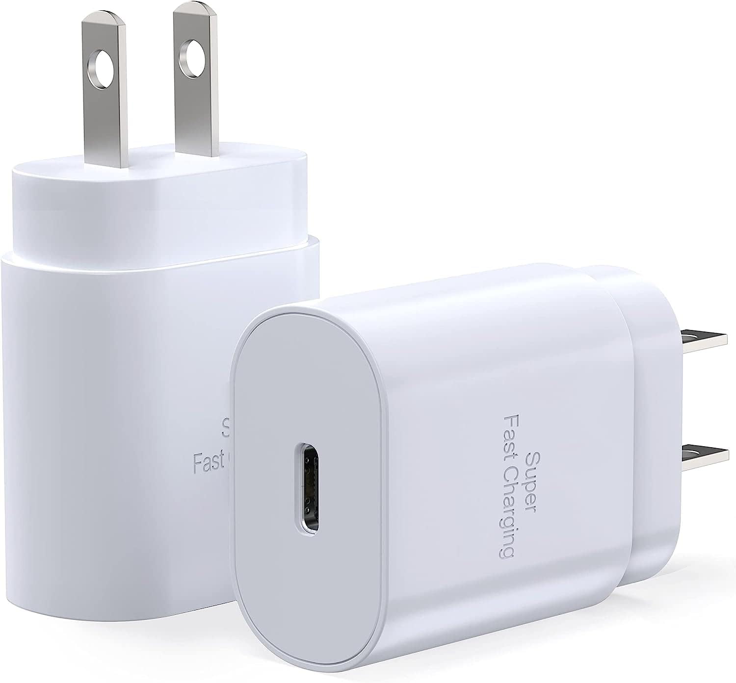 2 Pack Wall Plug Fast Charger 25W USB-C Fast Charging Wall Charger ...