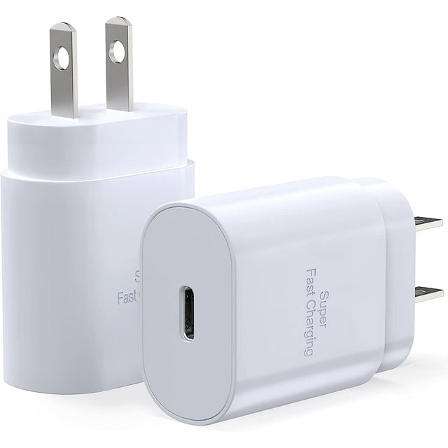 2 Pack Wall Plug Fast Charger 25W USB-C Fast Charging Wall Charger ...