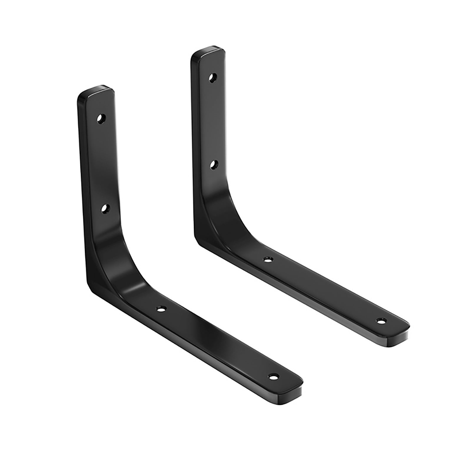 2 Pack Wall Shelf Brackets Black Metal Brackets Solid Iron Wall Shelf ...