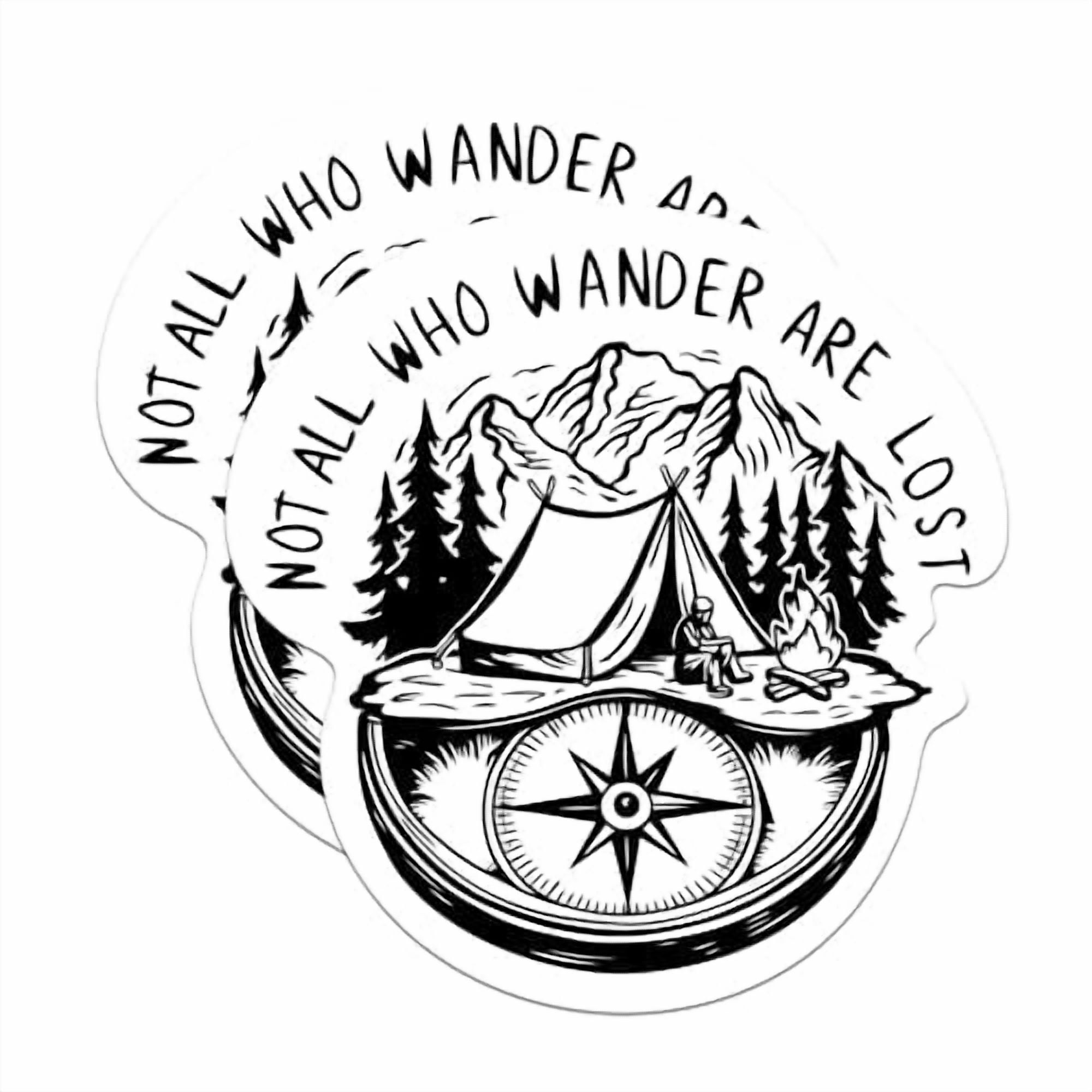 (2 Pack) Not All Who Wander are Lost Stickers - Hiking Wanderlust ...