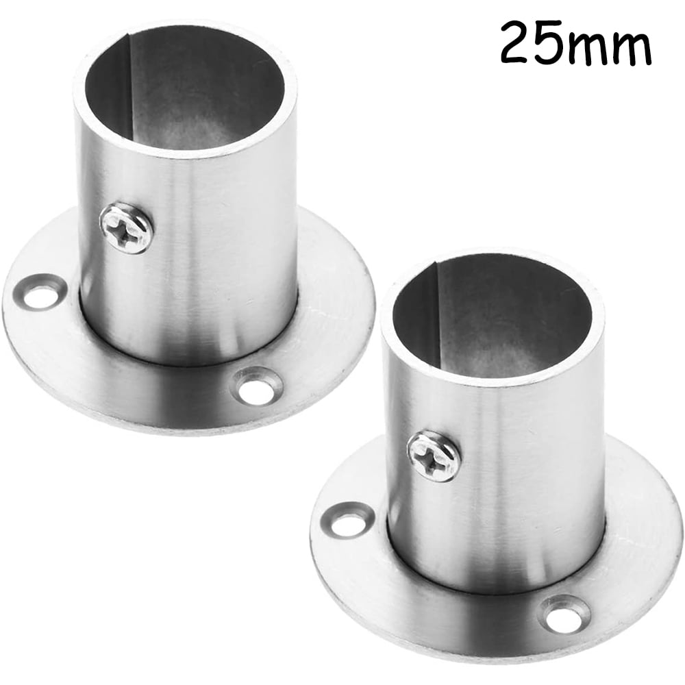 2-Pack Wardrobe Bracket Stainless Steel Closet Rod End Supports Closet ...