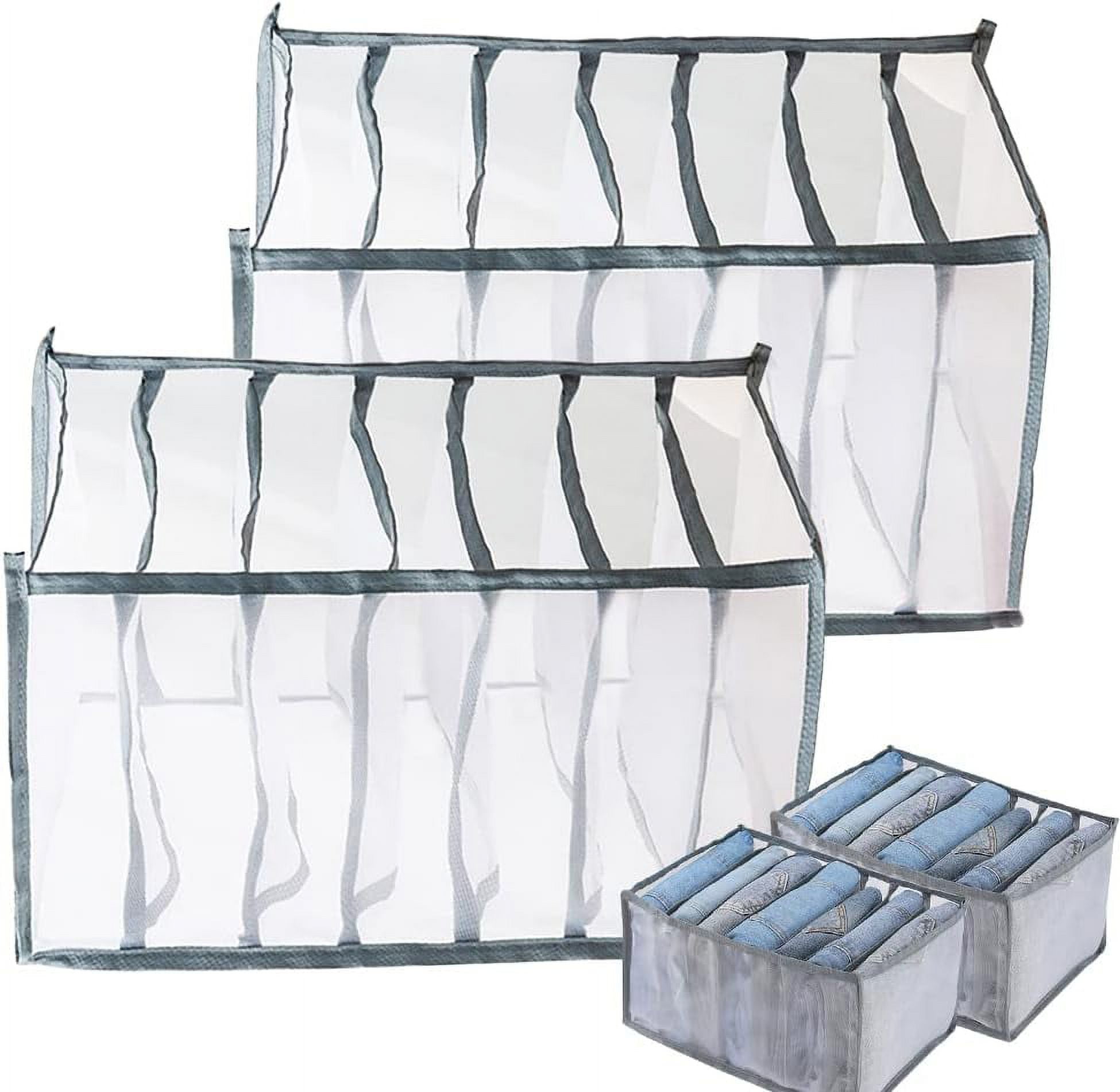 2 Pack Wardrobe Clothes Organizer, Drawer Organizer for Clothing, 7 ...