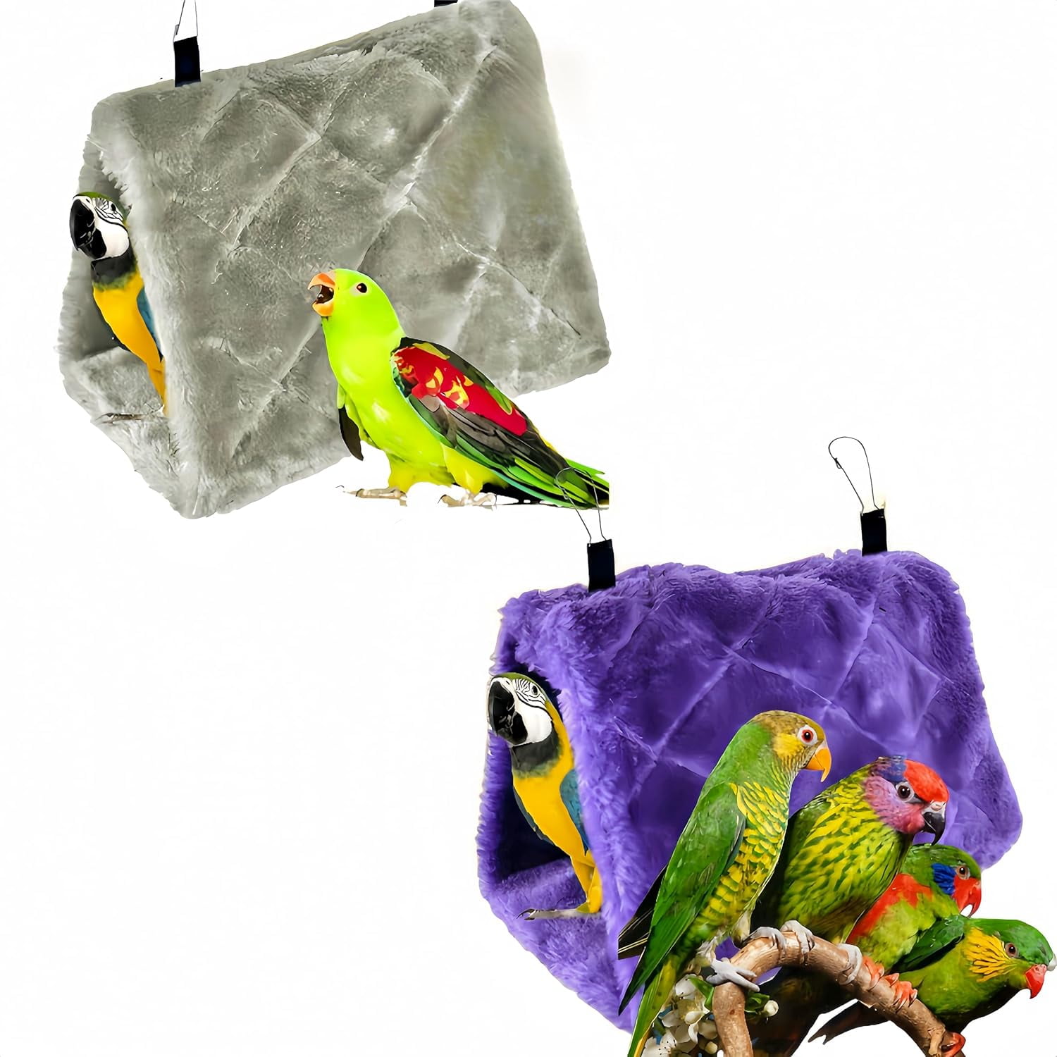 2 Pack Warm Bird Nest House Plush Hanging Snuggle Cave Bed Hanging ...