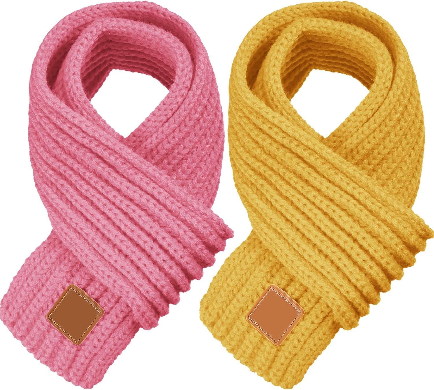 2Pcs Warm Kids Winter Knit Scarves Child Warm Scarf Neck Warmer for ...