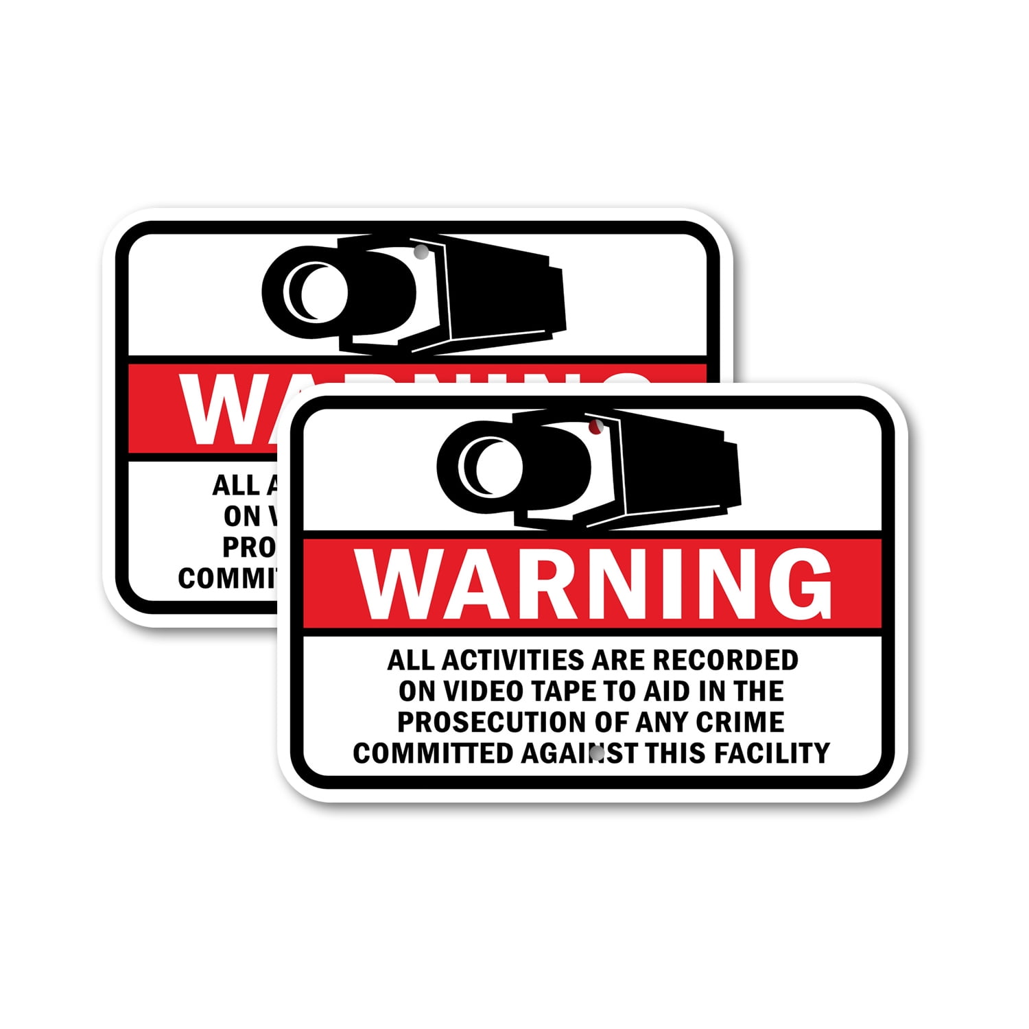 (2 Pack) Warning All Activities Are Recorded On Video Tape To Aid In ...