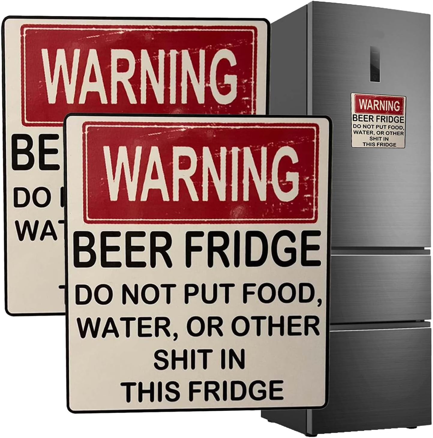 2 Pack Warning Beer Fridge Durable Acrylic Tin Sign Funny Bar or Man ...