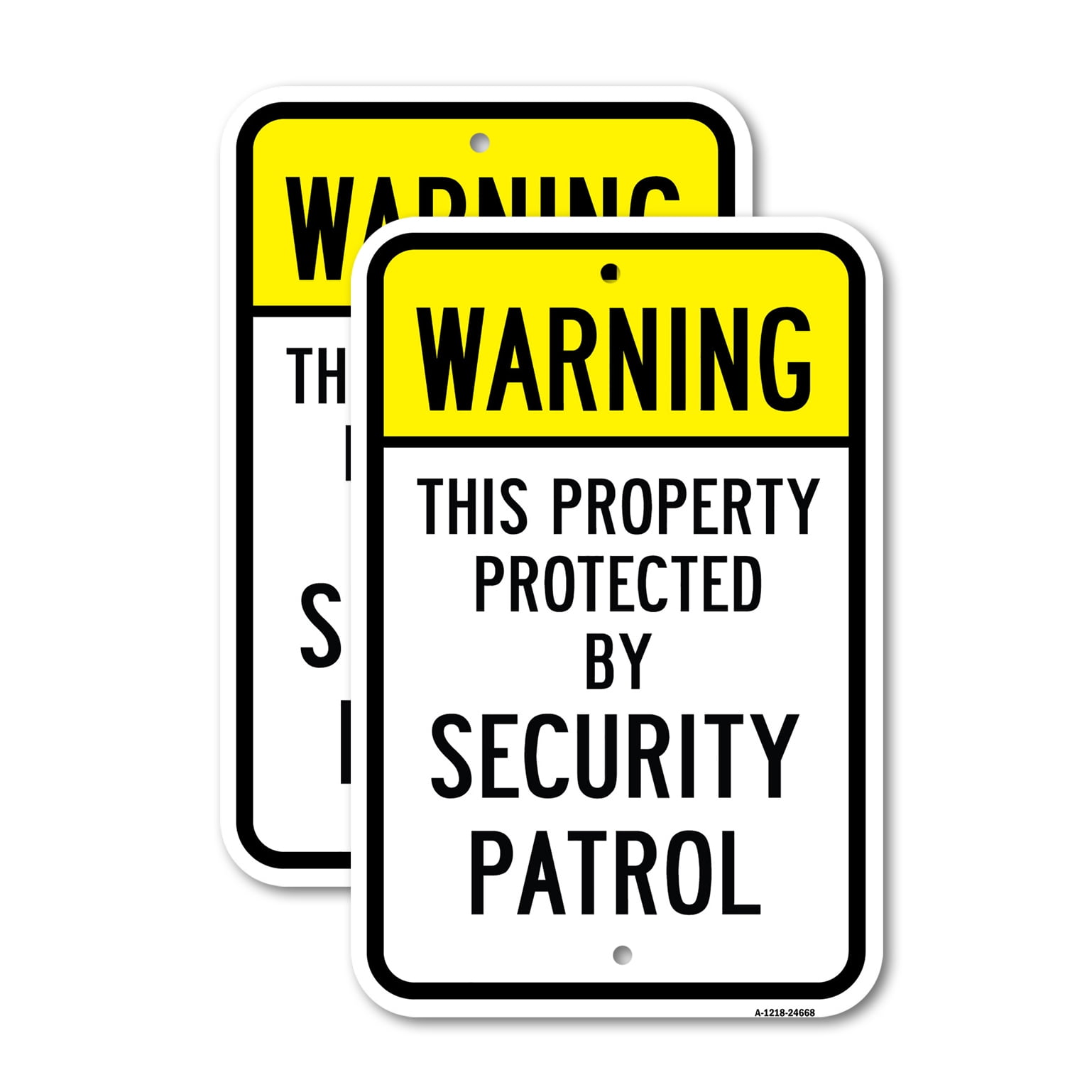 (2 Pack) Warning This Property Protected By Security Patrol | 12" X 18 ...