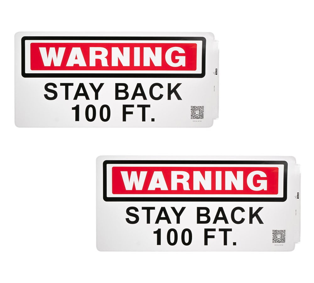 2 Pack Warning Stay Back 100 FT. Self-Adhesive Decal Sign - 8-1/2″x18 ...