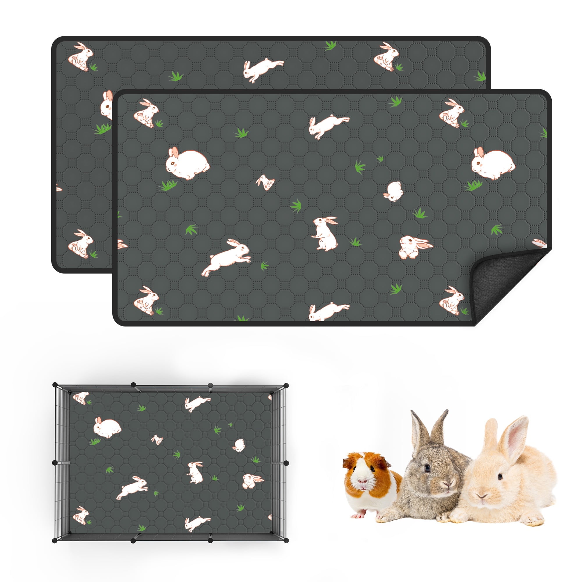 2 Pack Washable Guinea Pig Cage Liners for Midwest and C&C Cages, 41”x ...