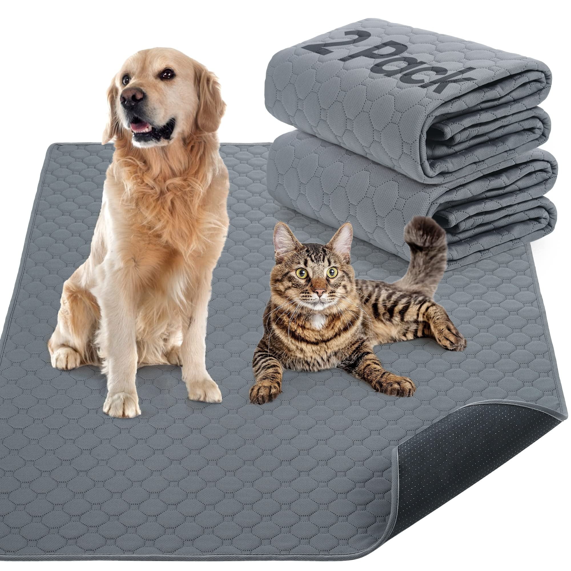 Bevtee 2 Pack Washable Pee Pads for Dogs, Reusable Puppy Pee Pads, Pet ...