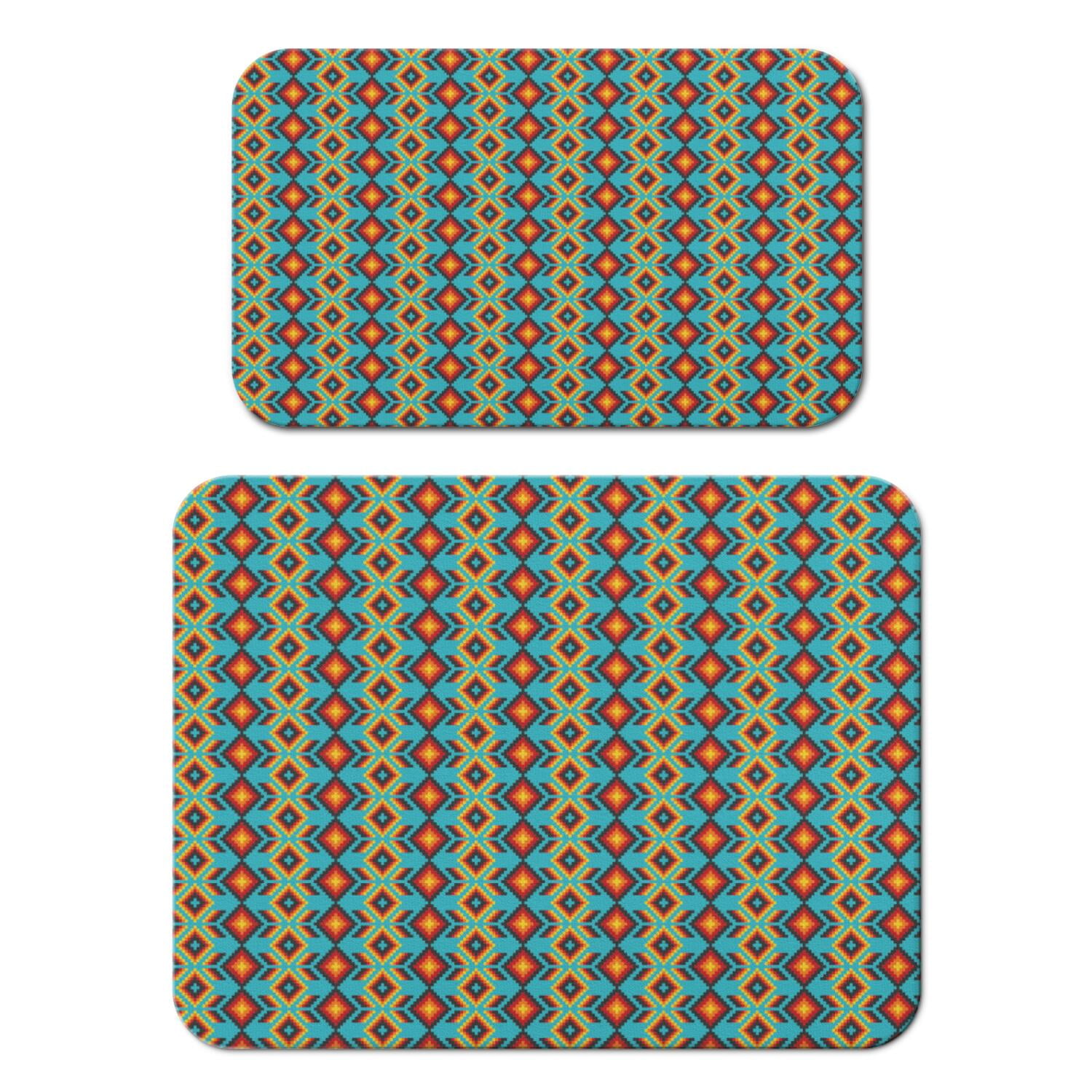 2 Pack Washable Rubber Bohemian Vintage Floral Dish Drying Mats for ...