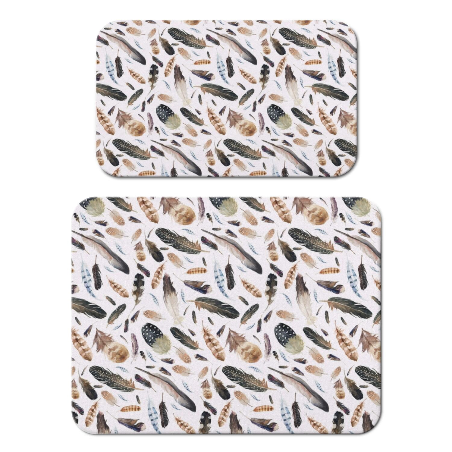 2 Pack Washable Rubber Bohemian Vintage Floral Dish Drying Mats for ...