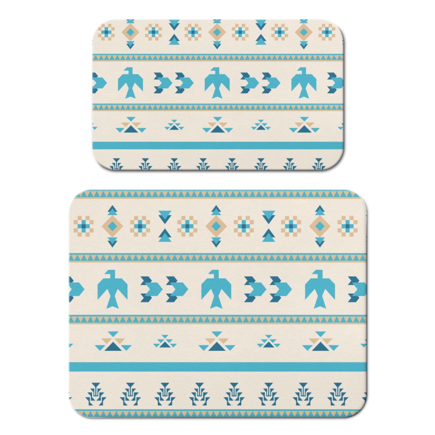 2 Pack Washable Rubber Bohemian Vintage Floral Dish Drying Mats for ...