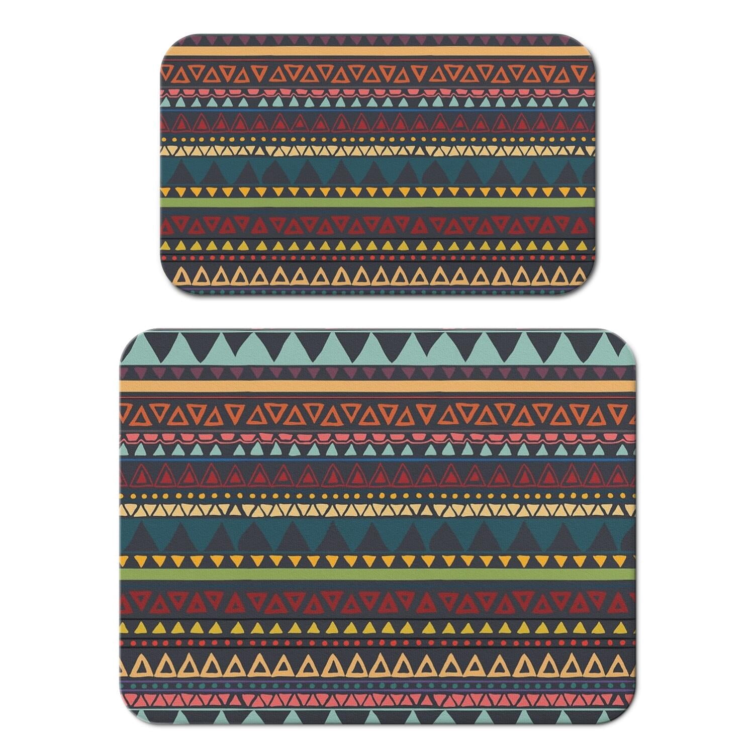 2 Pack Washable Rubber Bohemian Vintage Floral Dish Drying Mats for ...