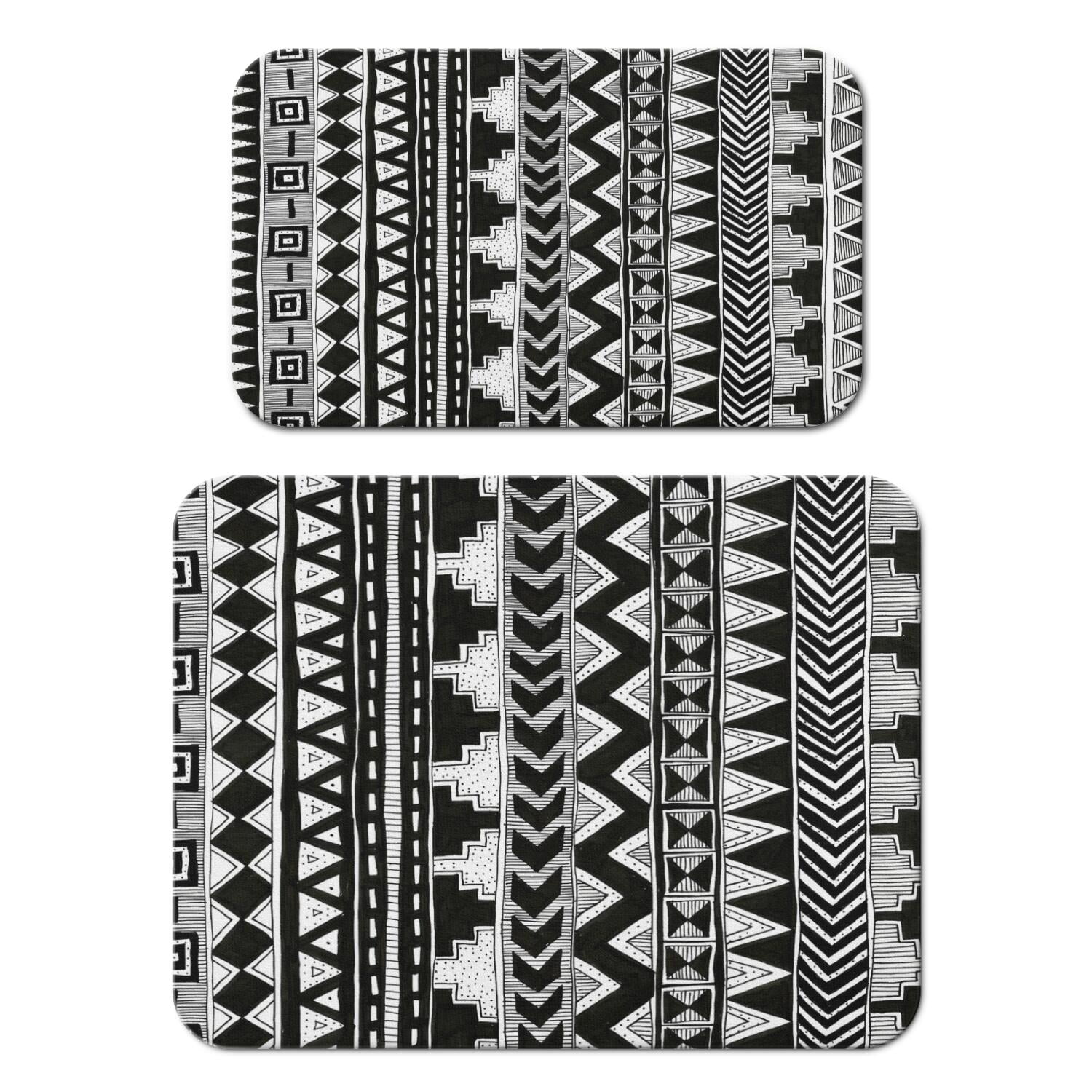2 Pack Washable Rubber Bohemian Vintage Floral Dish Drying Mats for ...