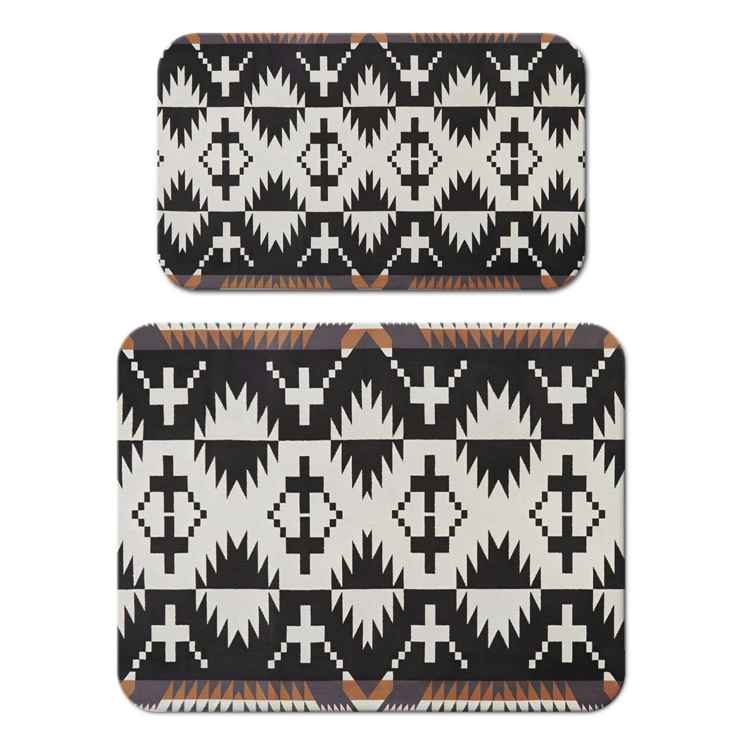2 Pack Washable Rubber Bohemian Vintage Floral Dish Drying Mats for ...