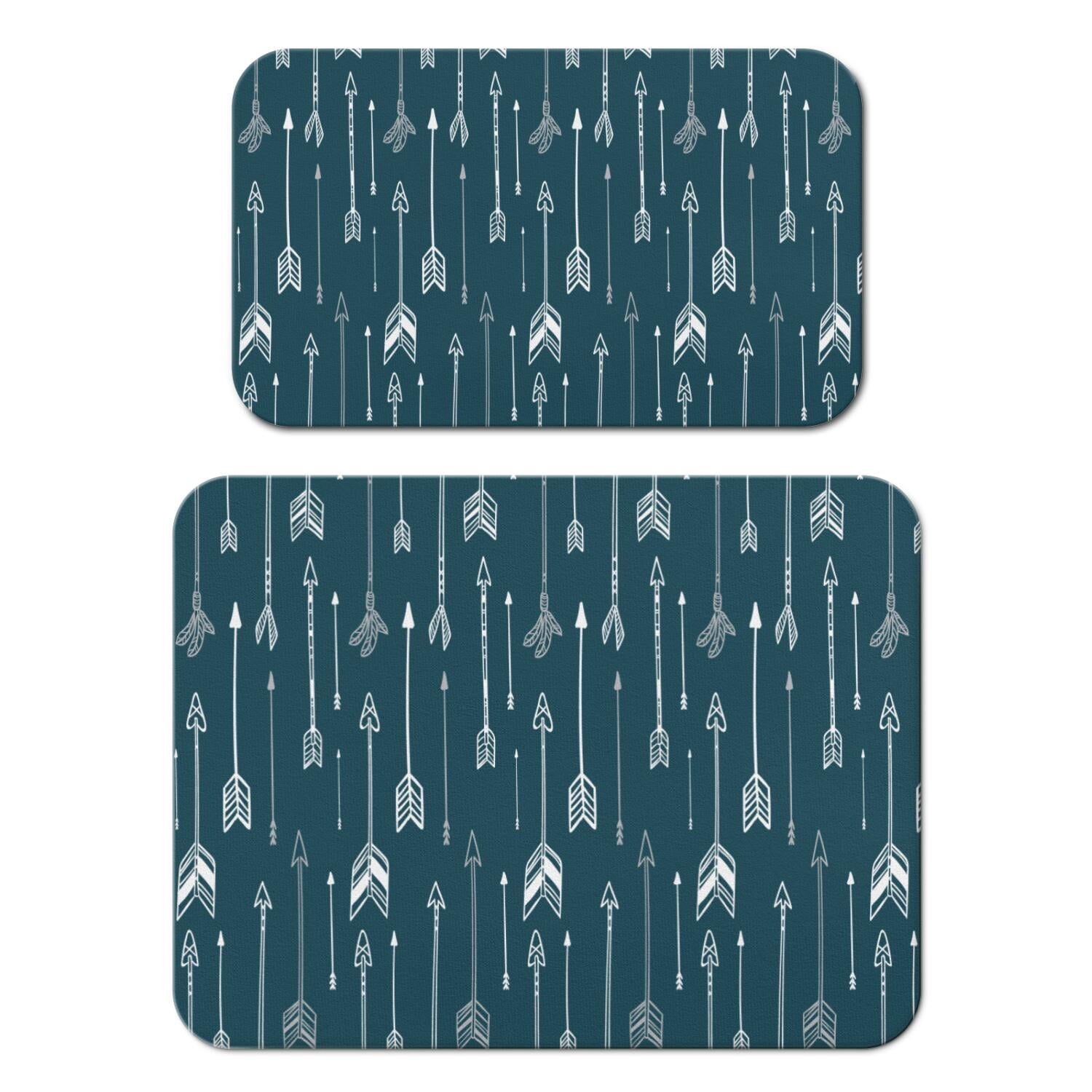 2 Pack Washable Rubber Bohemian Vintage Floral Dish Drying Mats for ...