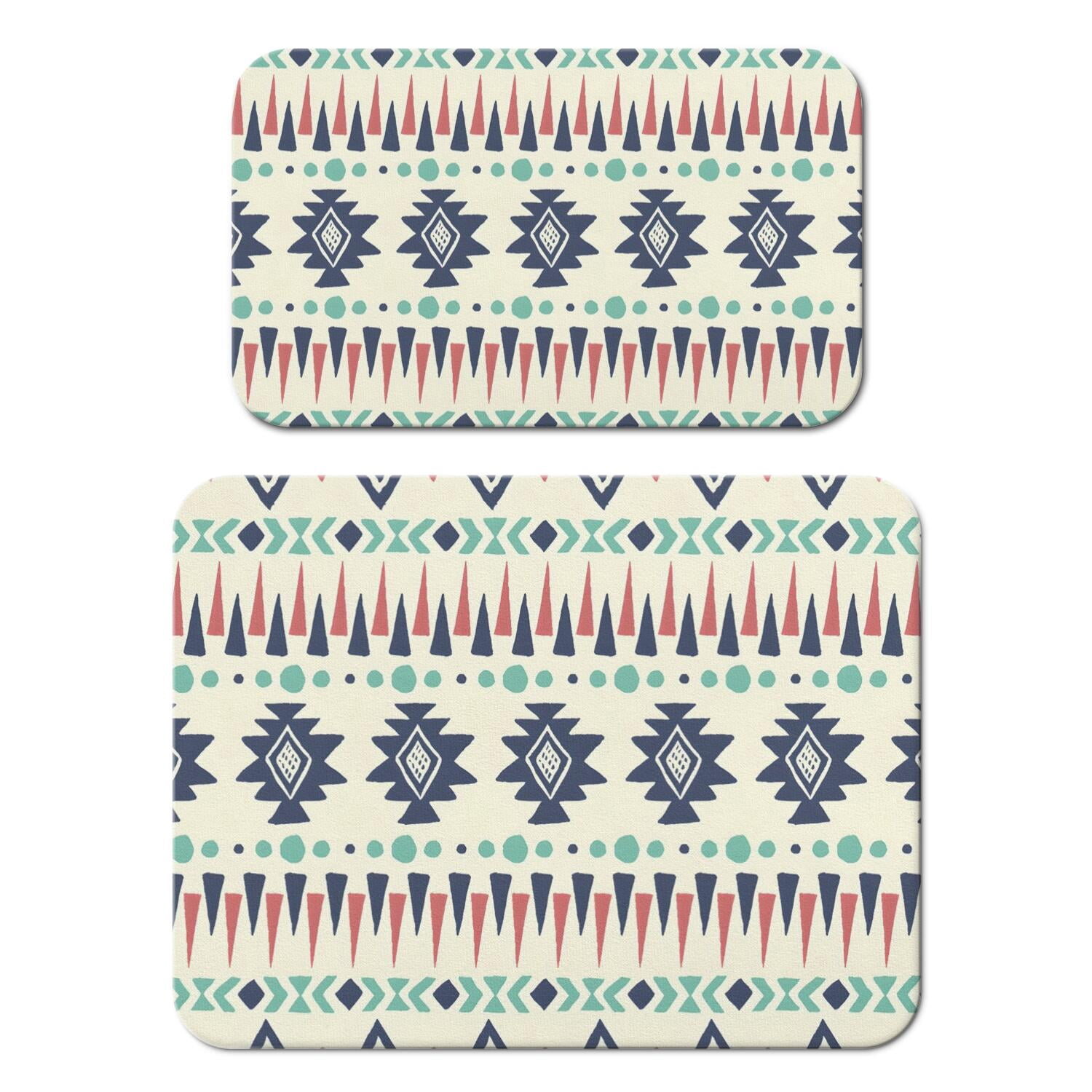 2 Pack Washable Rubber Bohemian Vintage Floral Dish Drying Mats for ...