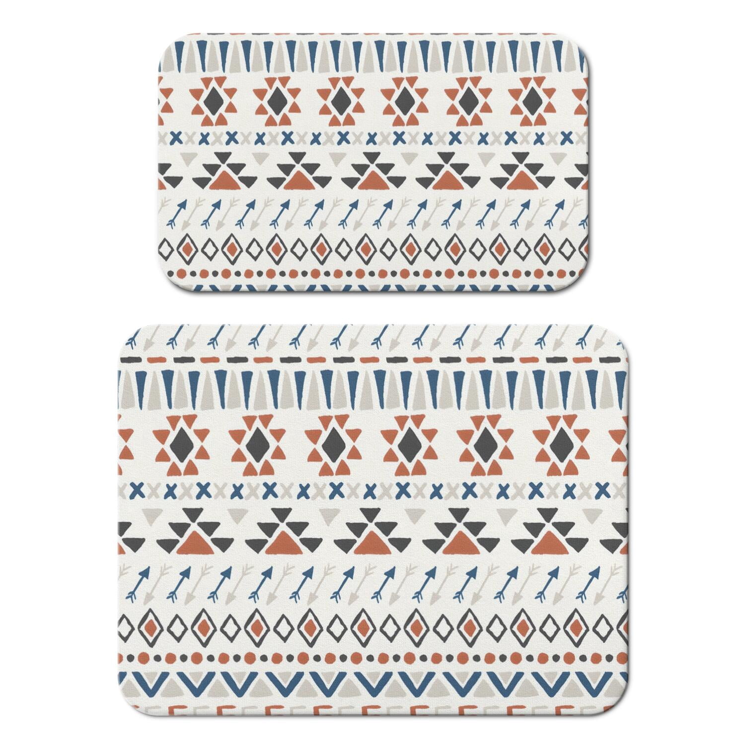 2 Pack Washable Rubber Bohemian Vintage Floral Dish Drying Mats for ...