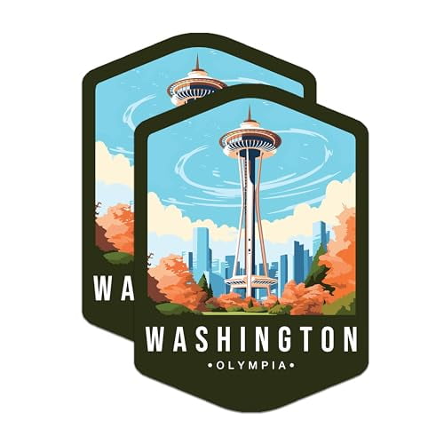 (2 Pack) Washington State and Capitol Magnets - WA State Magnet ...