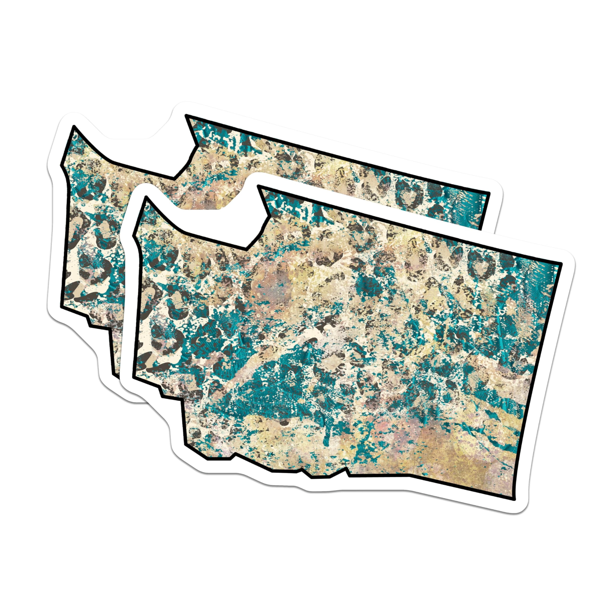 (2 Pack) Washington State Stickers - Grunge Art WA Shape - Laptop ...
